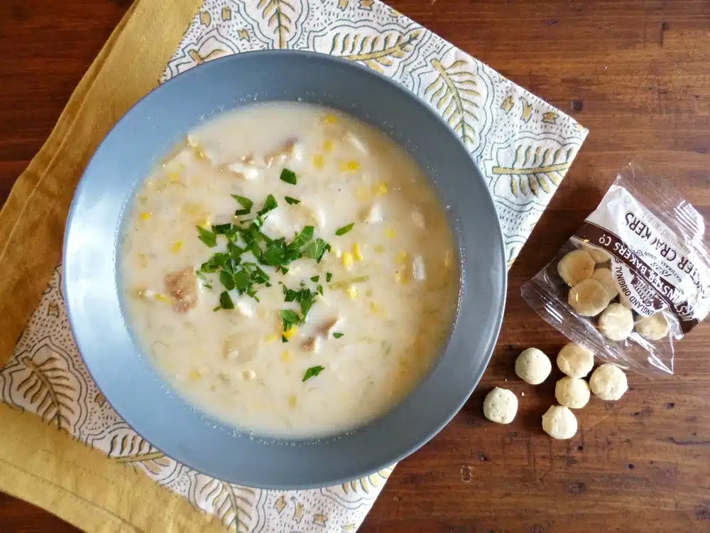 Cod and Corn Chowder | Step-by-Step - New England