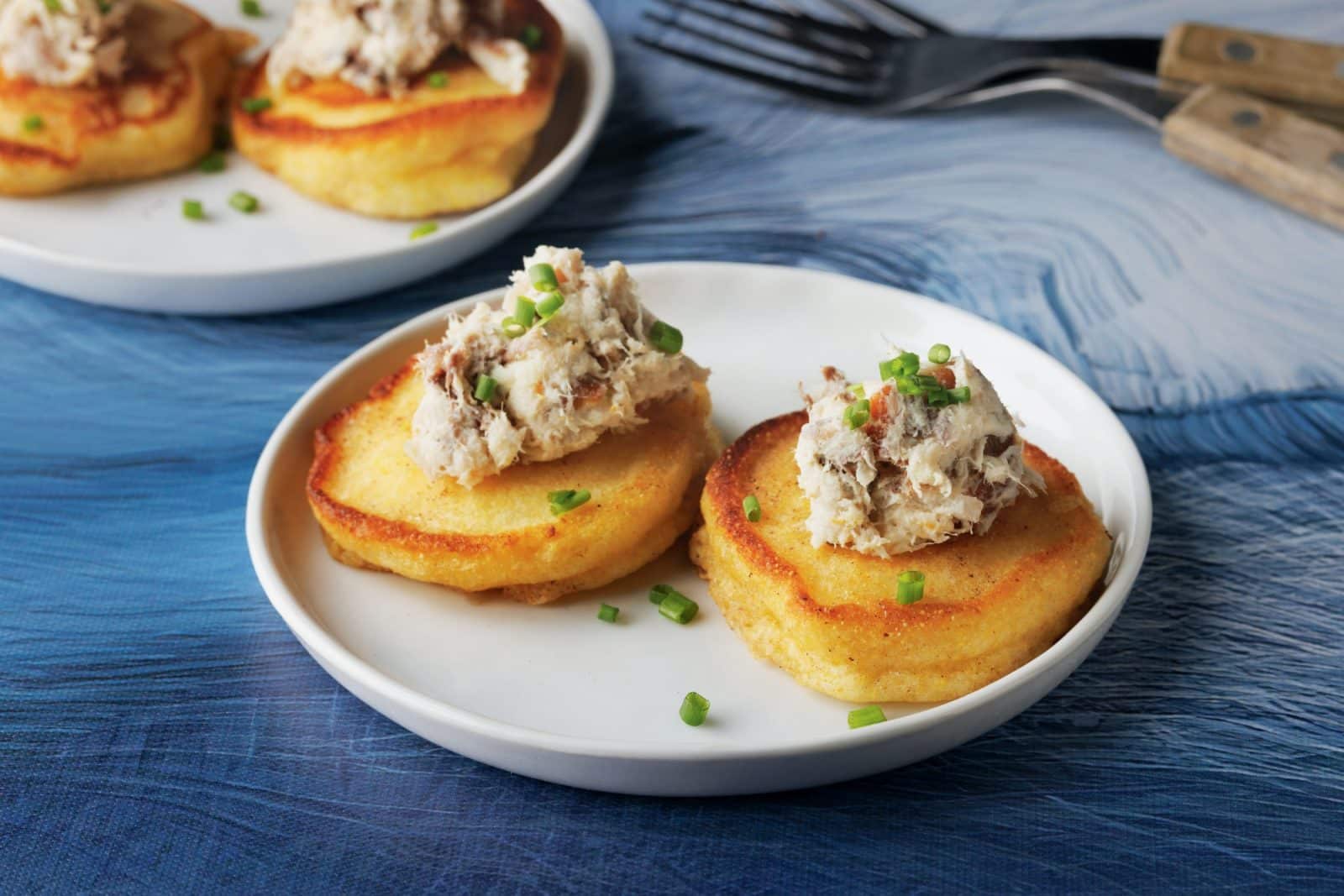 Neptune Oyster's Johnnycakes with Bluefish Pâté - New England