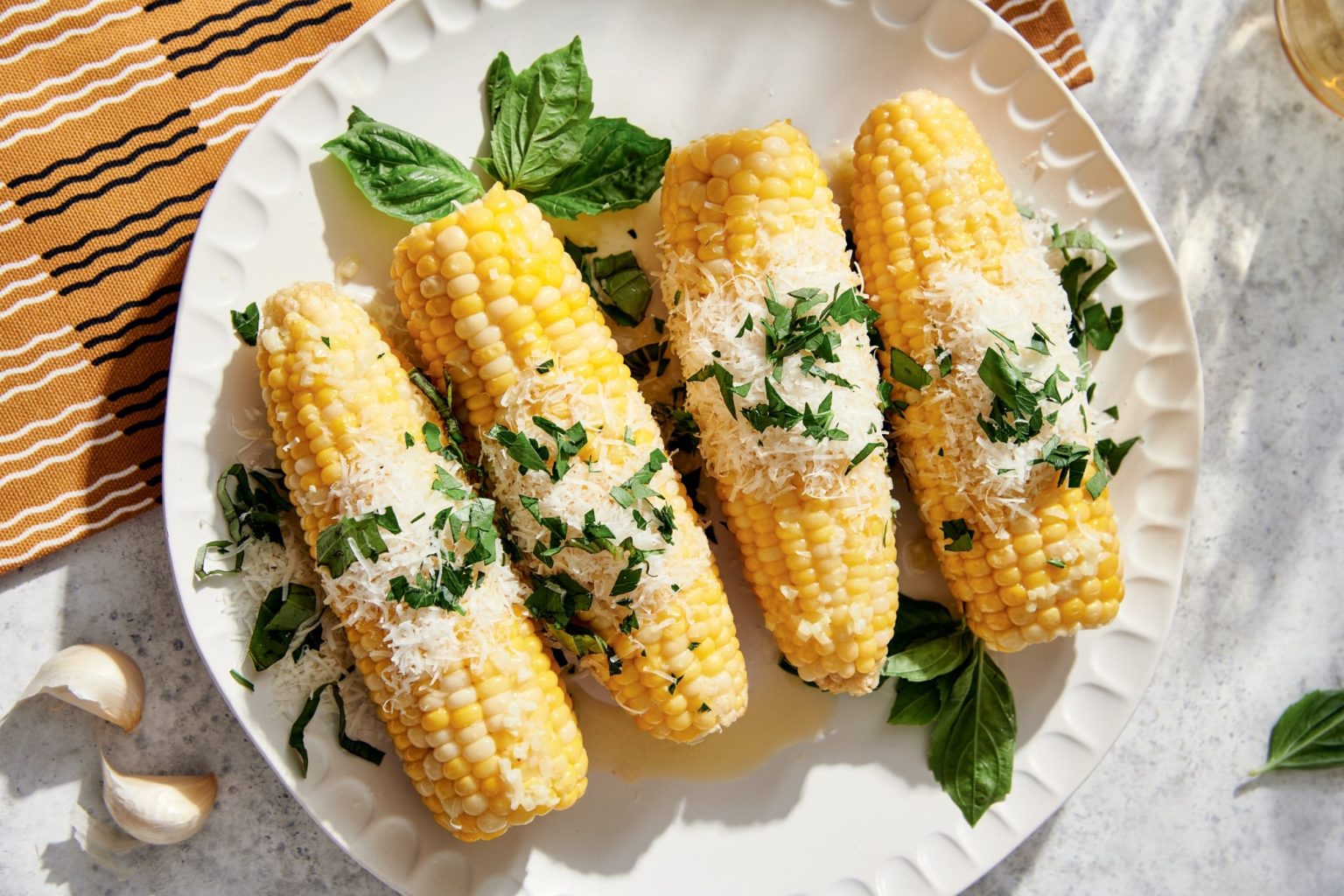 Garlicky Parmesan Corn - New England