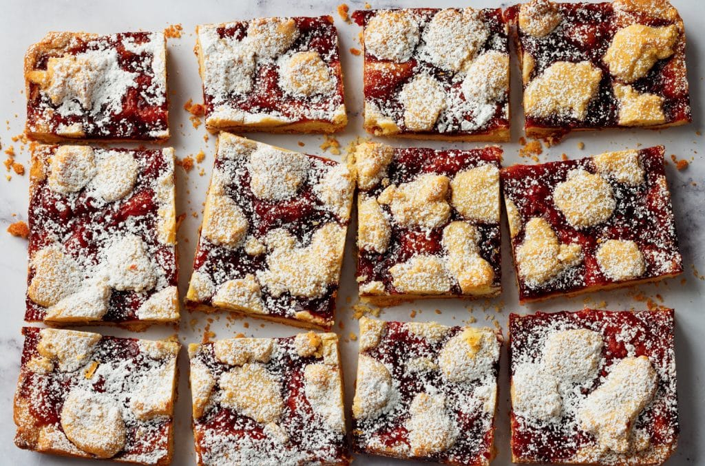Raspberry-Almond Linzer Bars