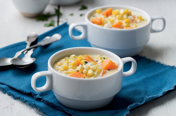 Corn & Sweet Potato Chowder Recipe | Yankee Magazine