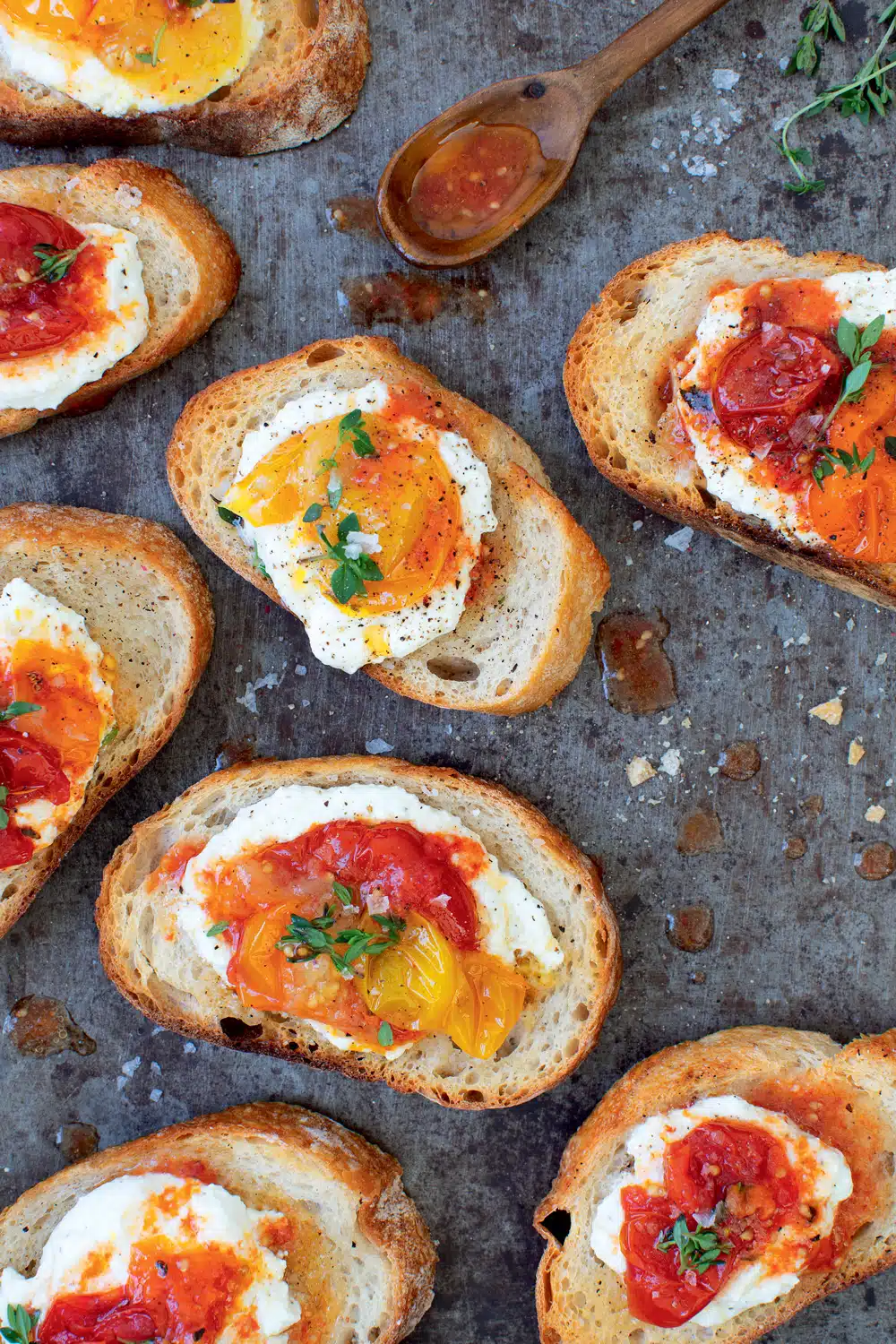 Oven-Roasted Tomato and Ricotta Toasts - New England