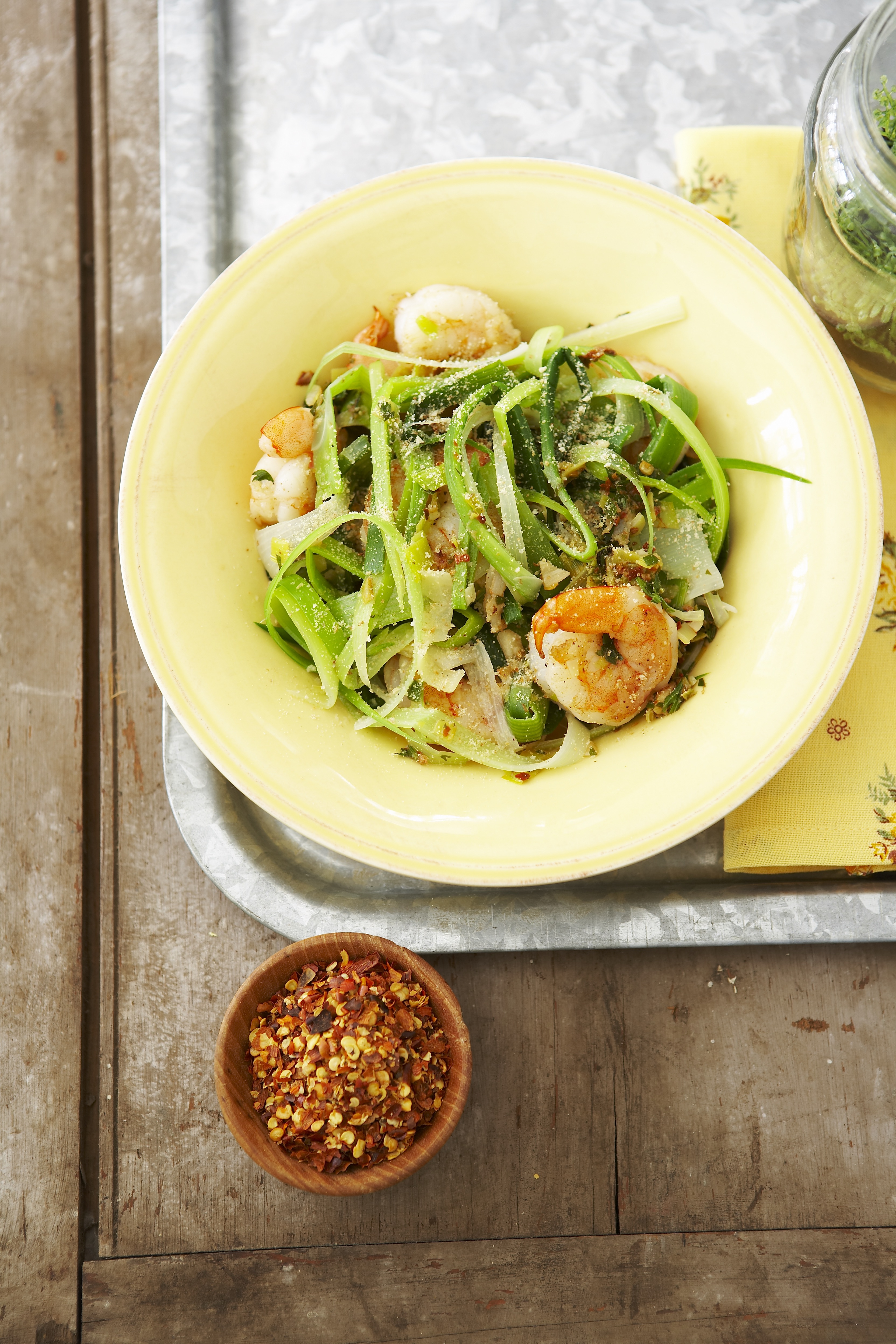 Leek 'Pasta' with Garlicky Shrimp - New England Today