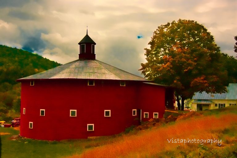 Round Barn In Fall