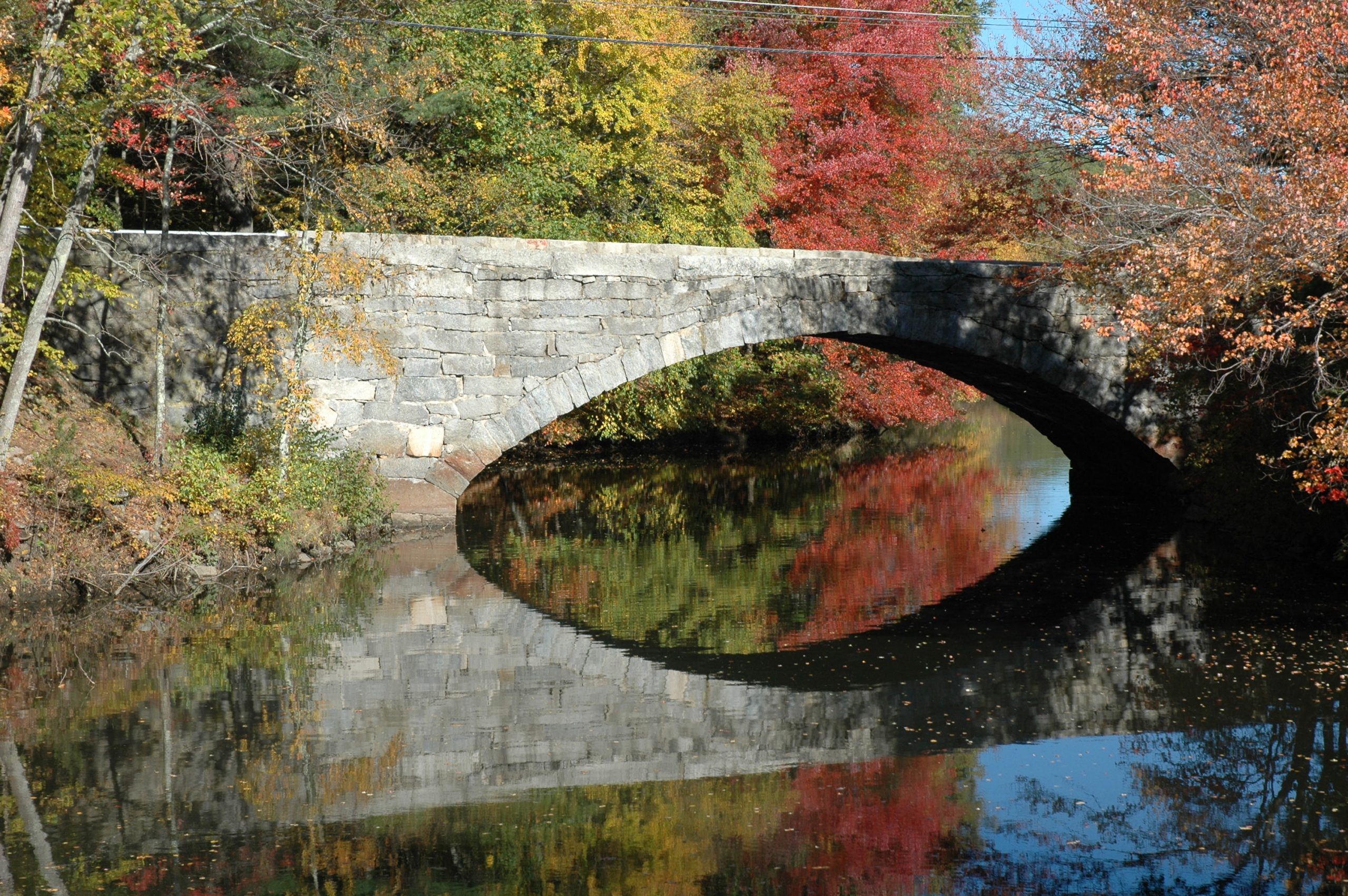 Reflections Stone Bridgeand Foliage - New England