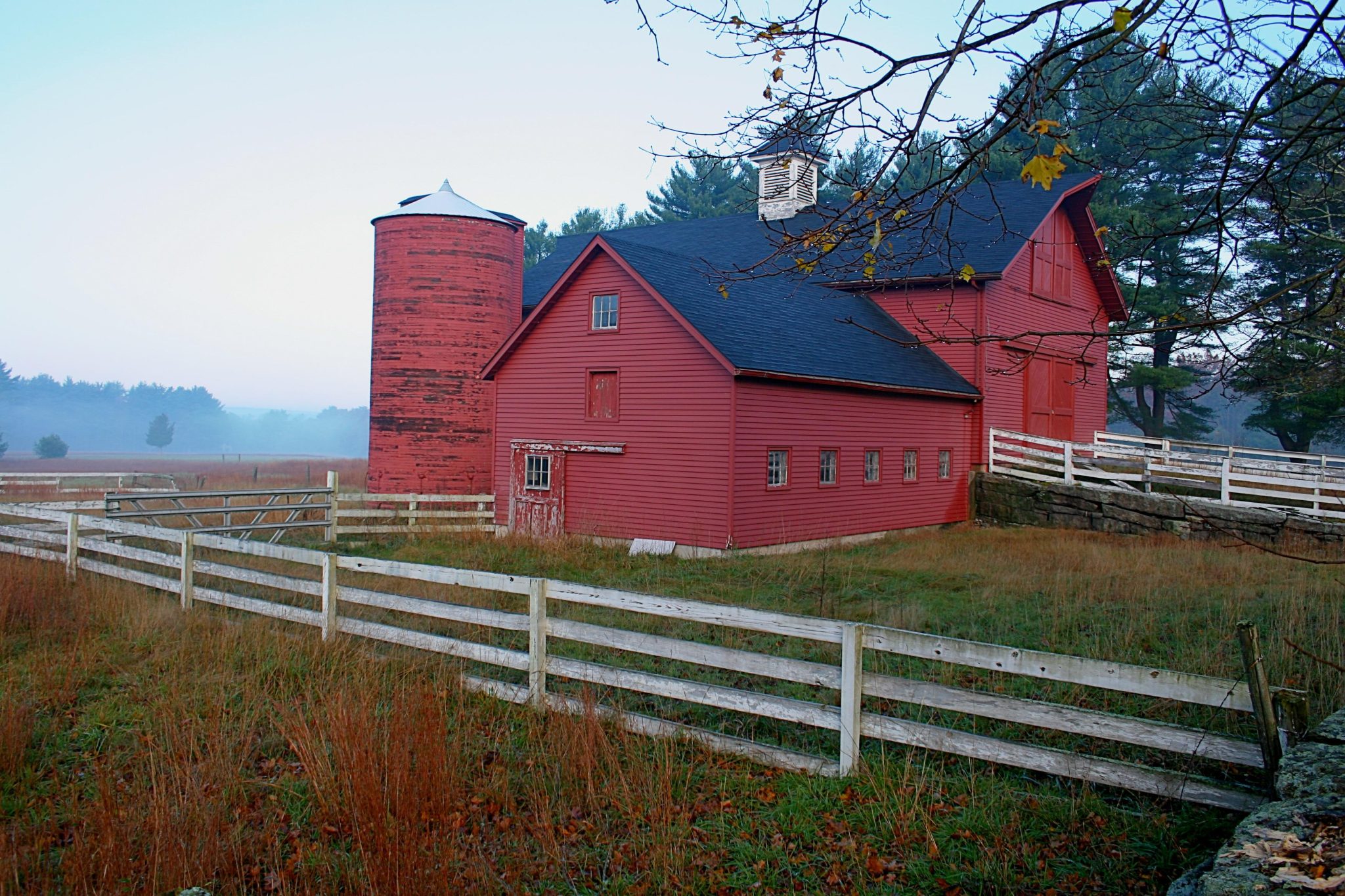 Morning Dew On Barn In W. Greenwich, Rhode Island
