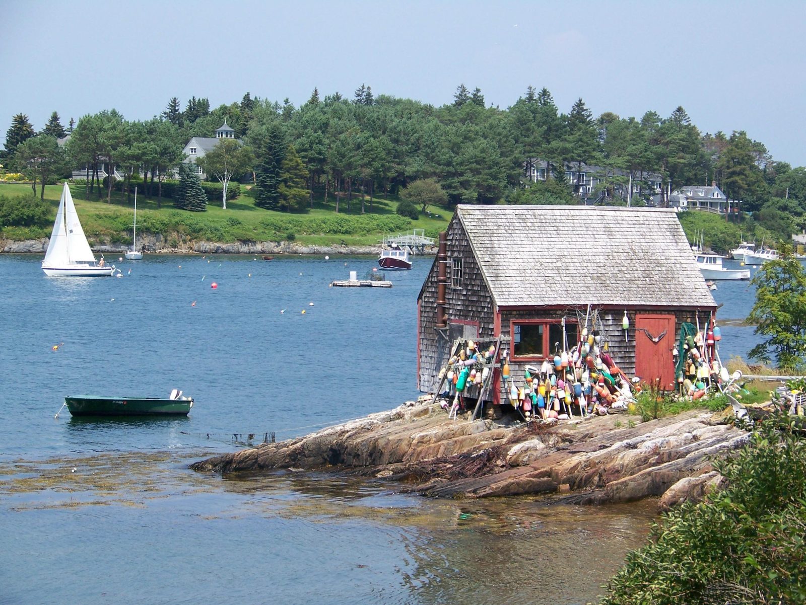 Shack Covered With Lobster Buoys - New England